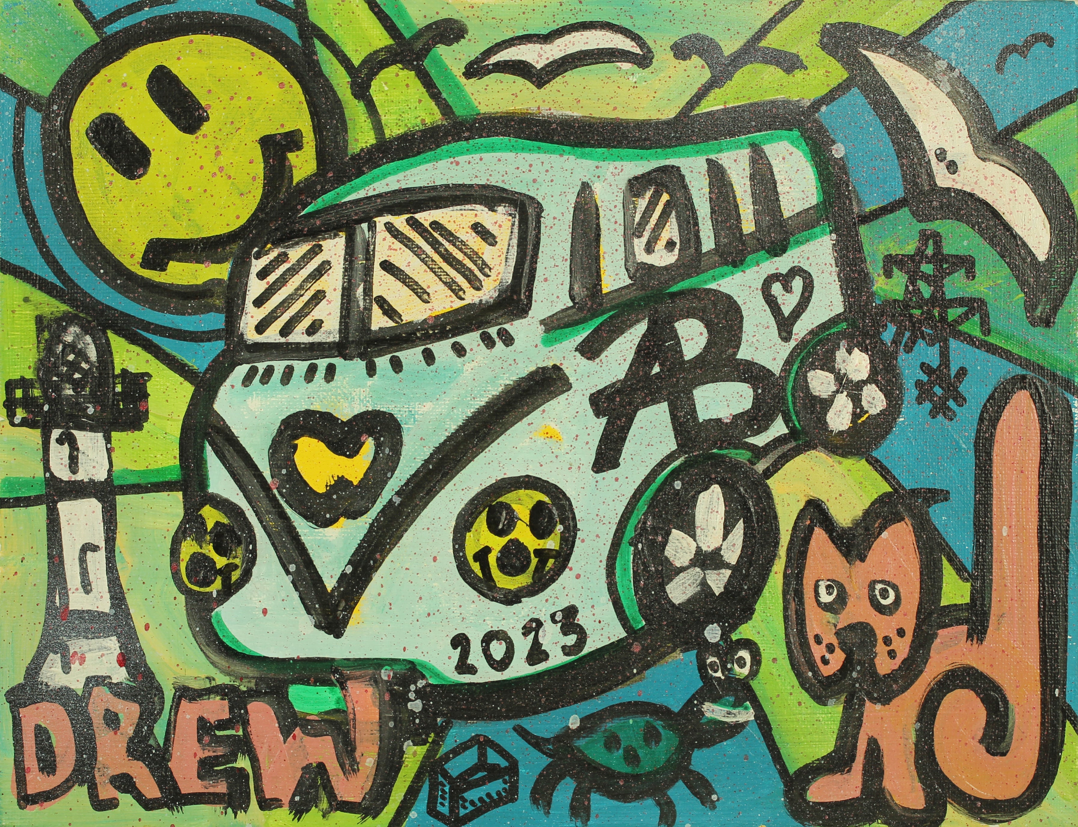 053 - Drew Bauer - HAPPY TO BE HERE – Sarah Graham Art